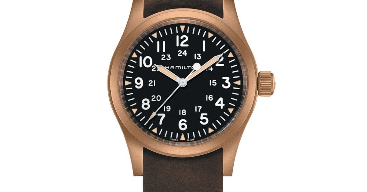 Hamilton Khaki Field Mechanical Bronze (Black) Black Dial (H69459530 ...